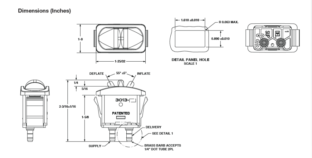 3013-4 Paddle Style Seat Control Valve - HQ TRUCK PARTS